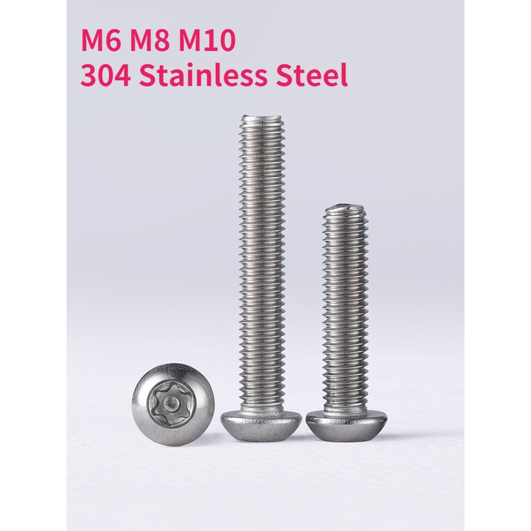 M6 M8 M10 304 Stainless Steel Round Head Torx With Pin Screws Pan Head Plum Blossom With Column ...