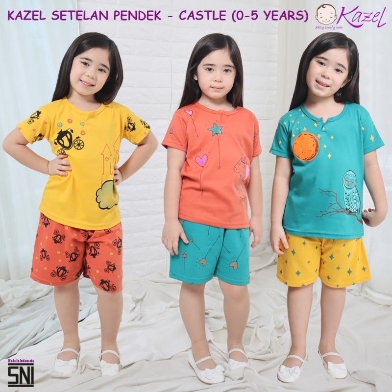 Kazel Girl's Short Suit "Castle Edition" 1-5 Years (3 sets) | Shopee ...