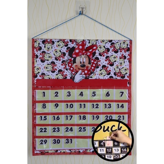 Red White Mickey Mouse Pattern Money Saving Calendar | Shopee Philippines