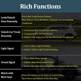 Car Door Lock Remote Control Universal Keyless Entry System Locking Kit ...