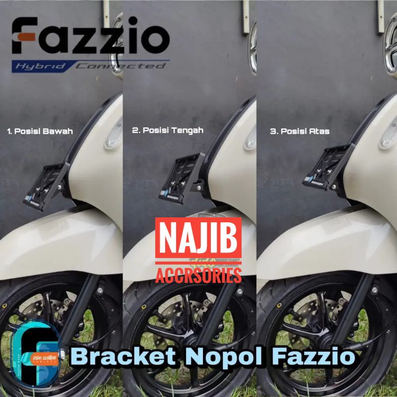 Flexible Yamaha FAZZIO Yamaha Freego Number Plate Bracket Can Be ...