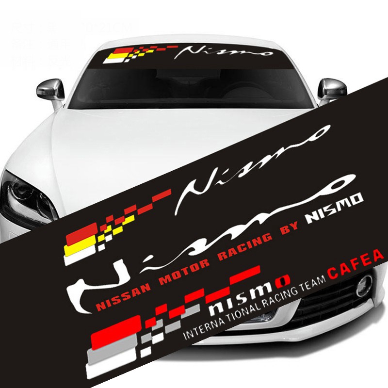 130x21cm Modified Nismo Reflective Vinyl Car Front Rear Windshield ...