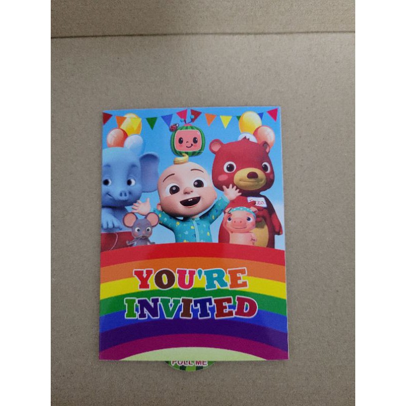 COCOMELON Pull Me Invitation 10pcs | Shopee Philippines