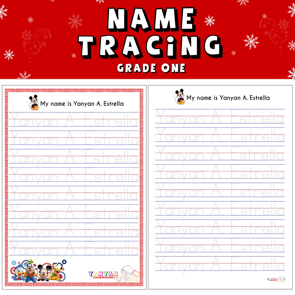 Name Tracing Worksheets for GRADE ONE | Shopee Philippines