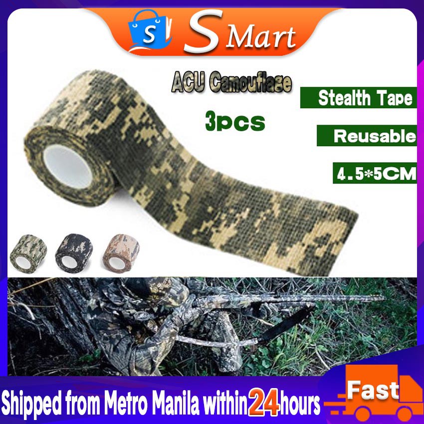 1 Roll Reusable Army Adhesive Camouflage Tape Stealth Wrap | Shopee ...