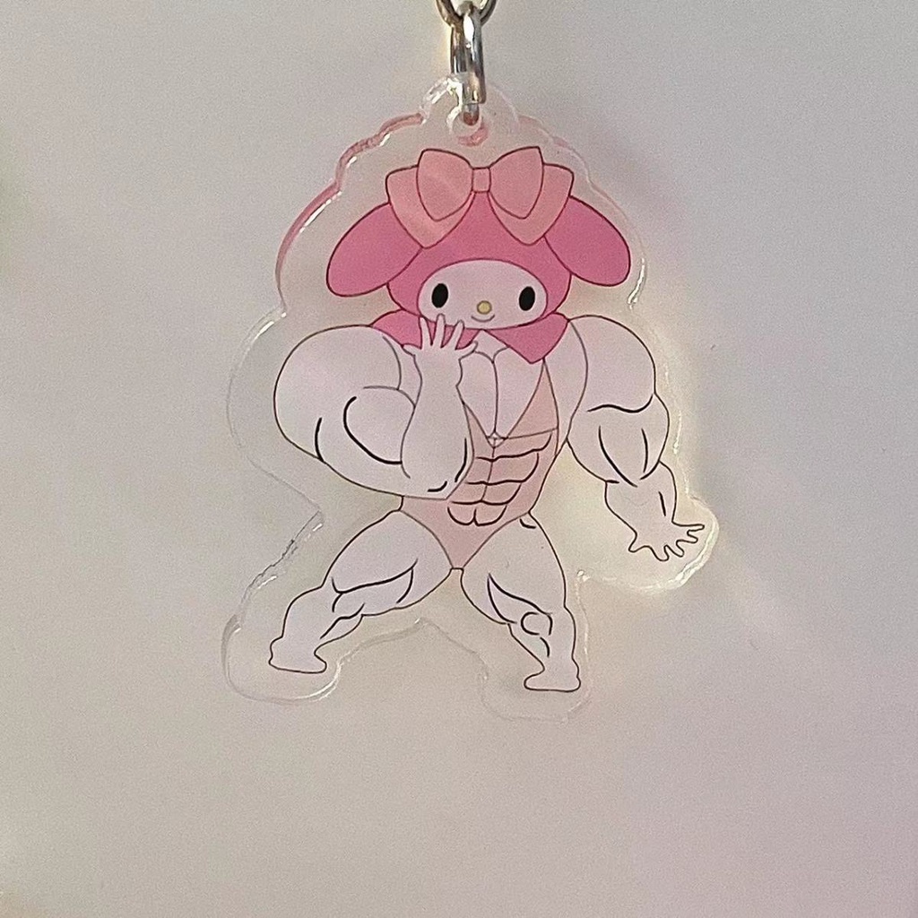 Muscle Charm Sanrio Muscle Keychain Macho Melody Kuromi Cinnamon Dog ...