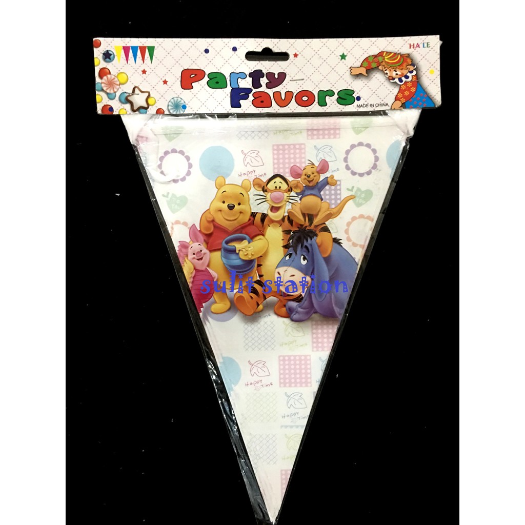 WINNIE THE POOH PARTY FLAG TRIANGLE BANNERS BANDERITAS decor favors ...