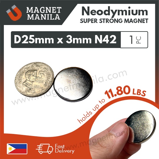 Magnet Manila D25mm X 3mm Neodymium Magnet N42 Super Strong Rare Earth Ndfeb Permanent Disc ...