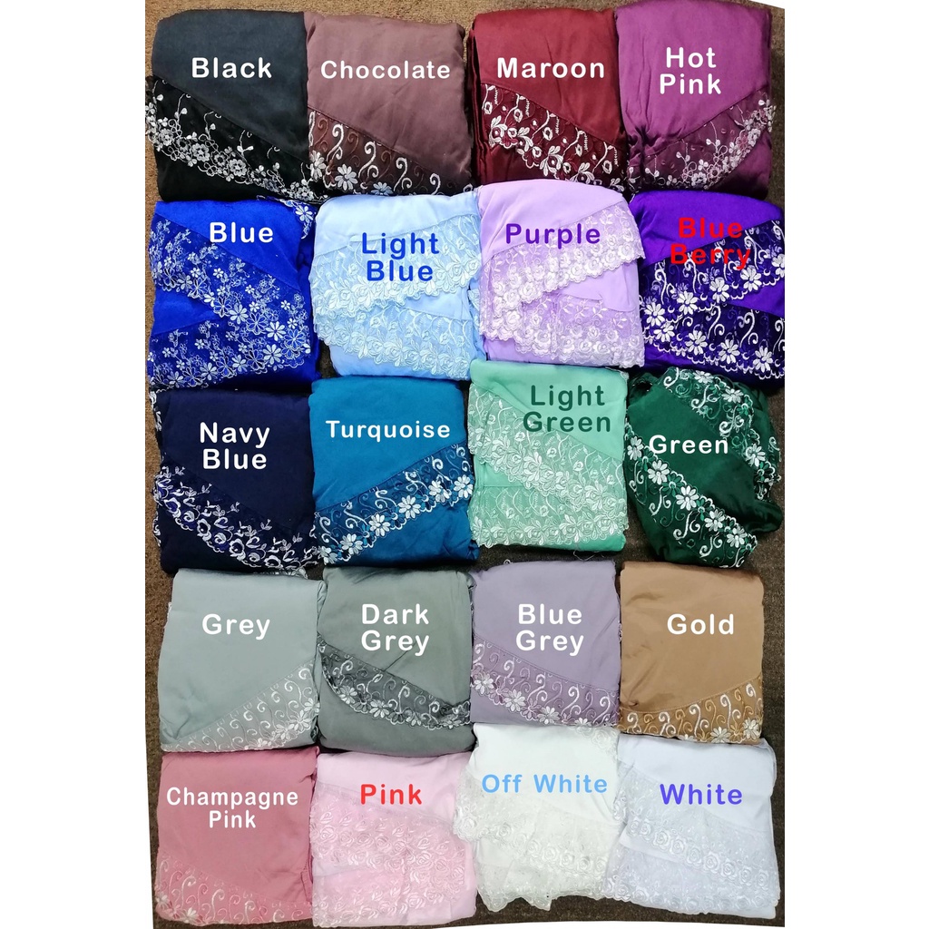 MOKNA 2LAYER WITH LACE PRAYER SET IMPORTED MALAYSIA HIGH QUALITY (BEST ...