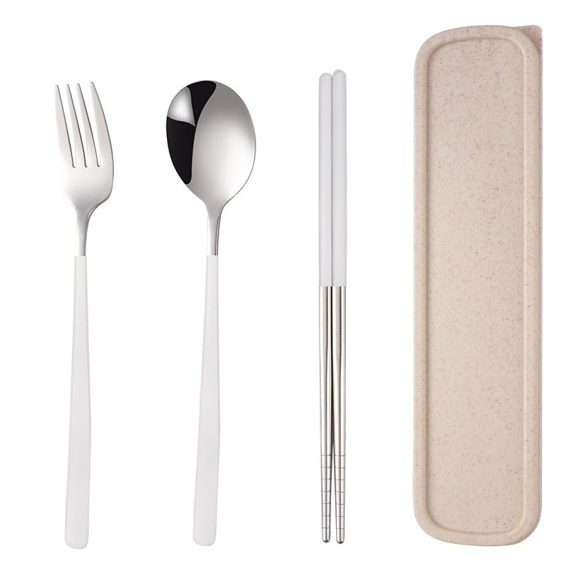 Korean style Portable 304 stainless steel cutlery set simple cutlery ...