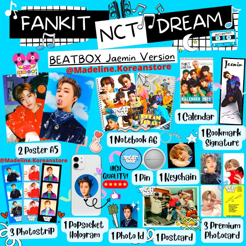 Fankit NCT Dream Beatbox Premium Jaemin Haechan Jeno Mark Renjun Chenle ...
