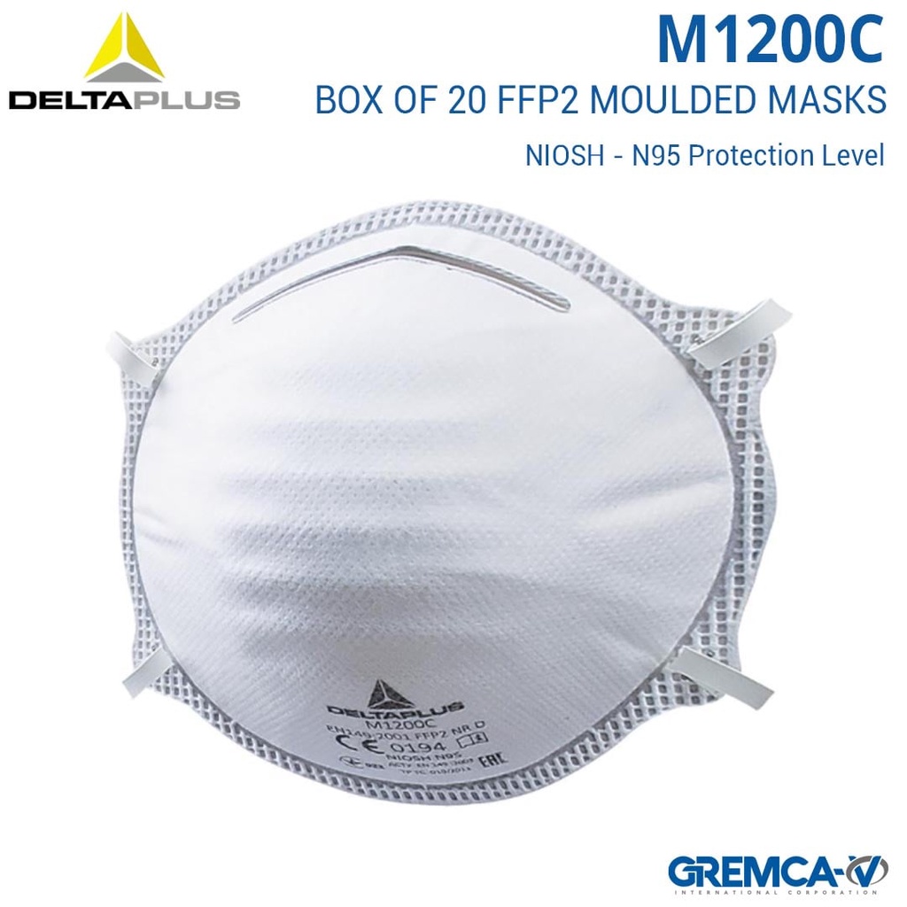 Delta Plus M1200C - Moulded Dust Mask FFP2 Disposable Non Woven ...