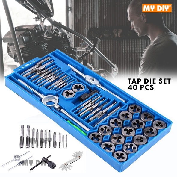 40pcs Tap And Die Set Metal Tap Wrench Holder Die Handle Kit M3-M12 Nut Bolt Screw Driver Tools ...