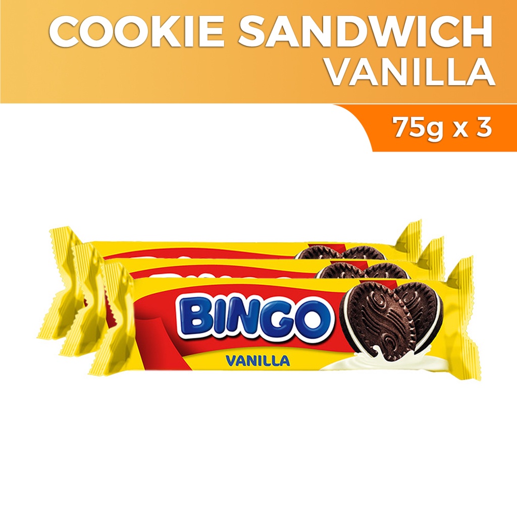 Bingo Cookie Sandwich Vanilla Slugs 75gx3 R0510 | Shopee Philippines