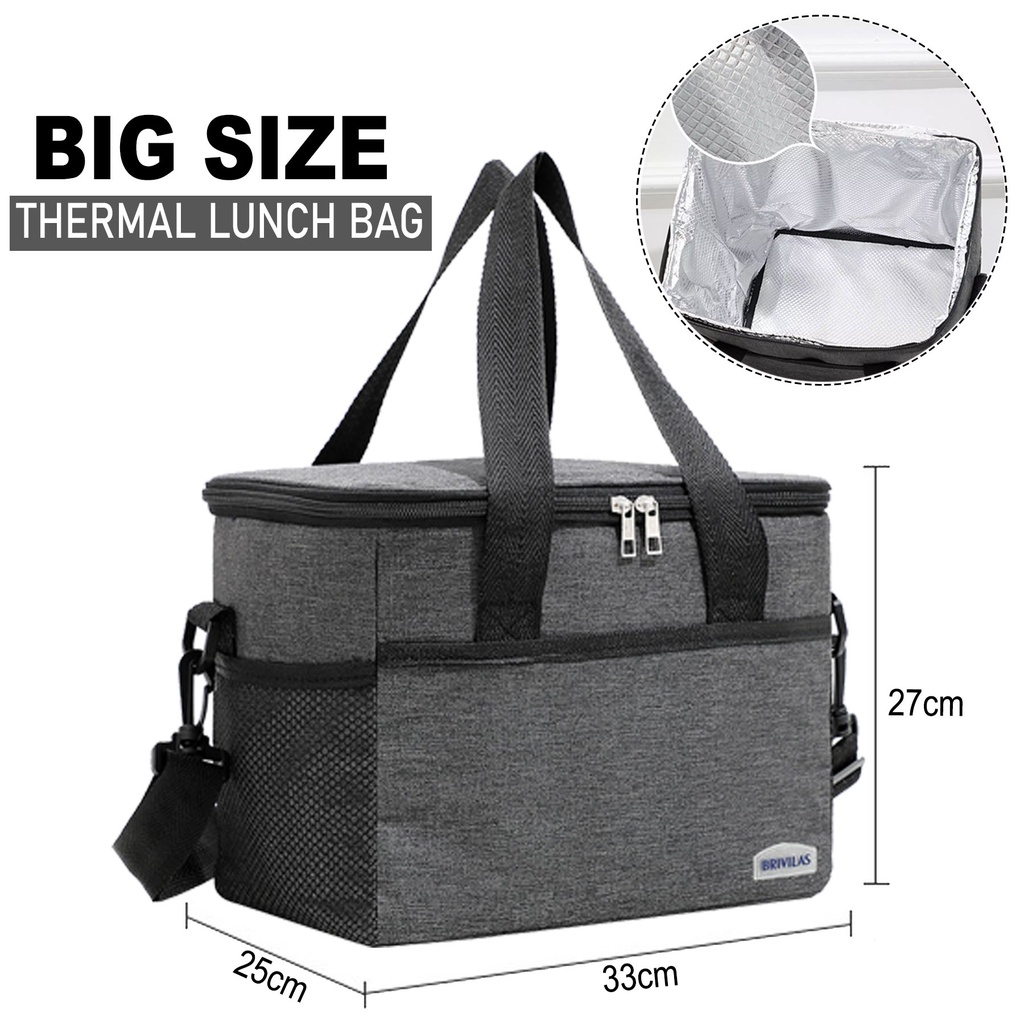 Brivilas Large Capacity Aluminum Cooler Thermal Lunch Bag(BIG SIZE ...