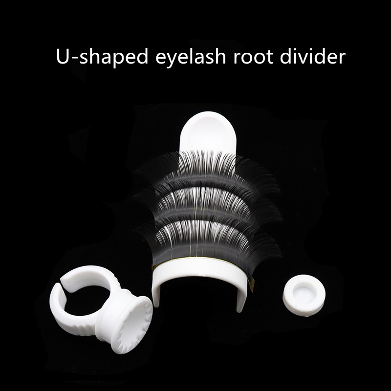 Funmix Eyelash Extension Glue Ring U-shape Ring Adhesive Eyelash Pallet ...