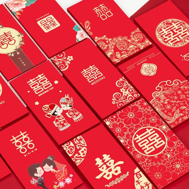 30-100pcs Red Packet Wedding Angpao Packet 2022 Angpow Cyan Money ...