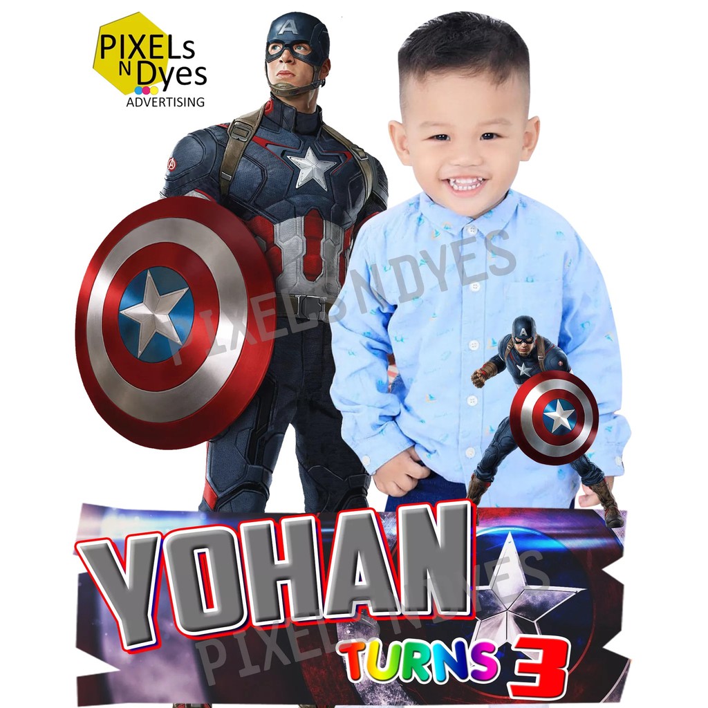 Captain America Party Photo Personalized Standee 15inches & 24inches ...