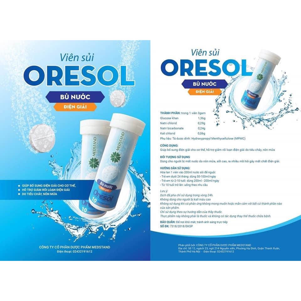 Oresol Medstand. Effervescent tablets for rehydration and electrolytes ...