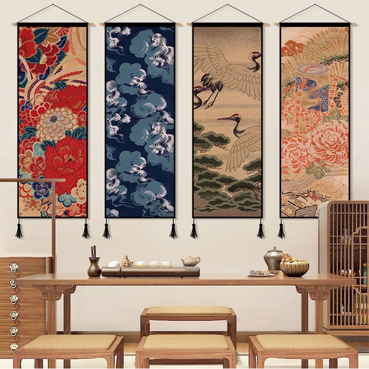 Japanese Style Hanging Cloth Retro Wall Hanging Background Cloth ...