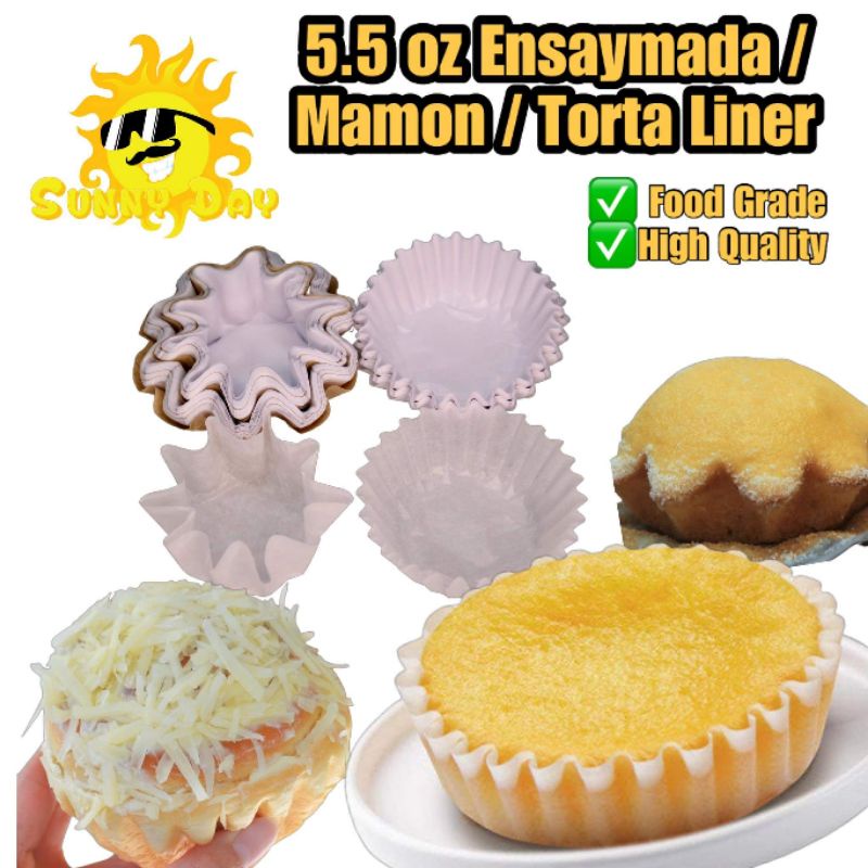 500 pcs. | 5.5 oz Ensaymada Mamon Torta Muffin Liner Cupcake | Shopee ...