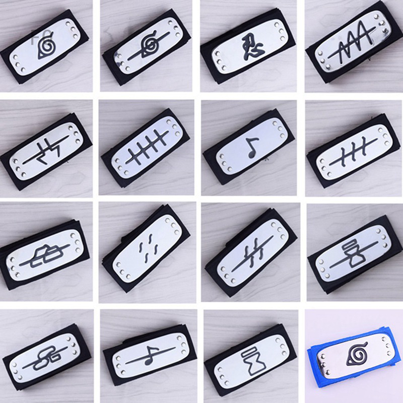 Anime Naruto Kakashi Sasuke Hidden Leaf Village Headband Konoha Cosplay ...