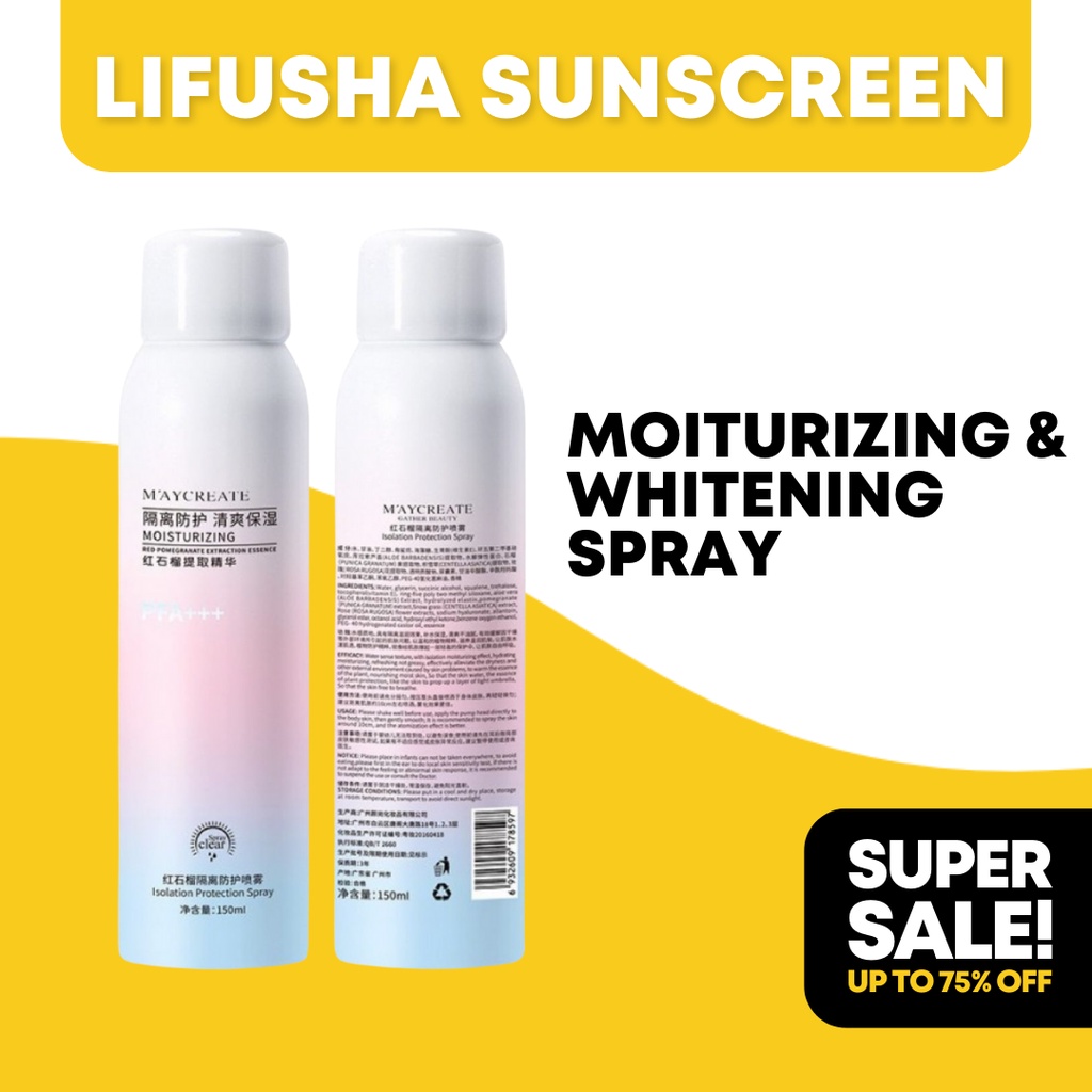 Original Lifusha Spray 150ml Moisturizing and Whitening Isolation ...