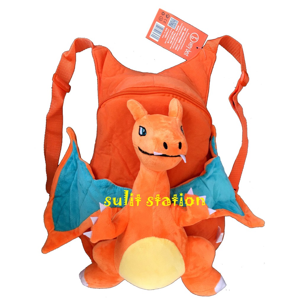 POKEMON go CHARIZARD 3D PLUSH STUFF KIDS TOY BACKPACK SOFT BAG | Shopee ...