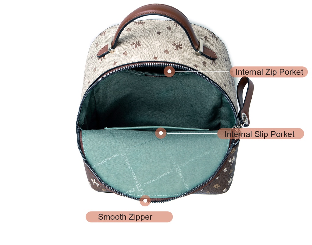 David jones Paris Women Backpack Pu Leather Print | Shopee Philippines