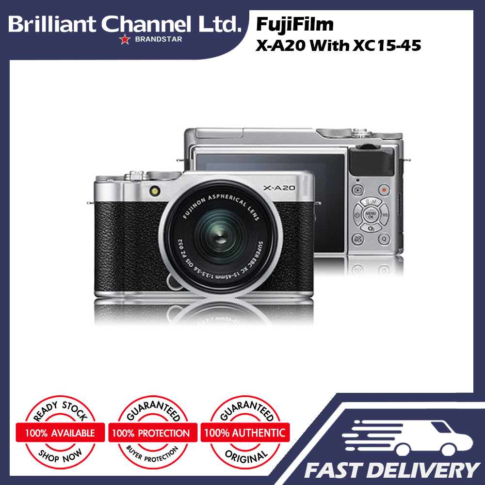 FujiFilm X-A20 Mirrorless Digital Camera, Silver with Fujinon XC15-45mm ...