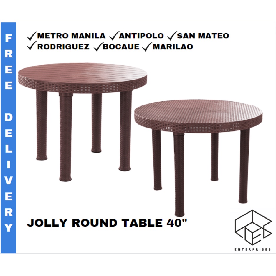 Jolly Rattan Design Round Table 40" | Shopee Philippines