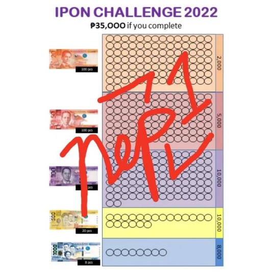 Ipon challenge sticker chart (3pcs na) + free | Shopee Philippines