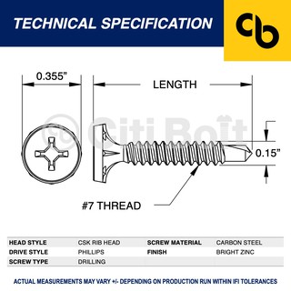 250pcs Hardiflex Screw / Cement Board Screw / Ficem #7 (3.9MM) x 3/4 ...