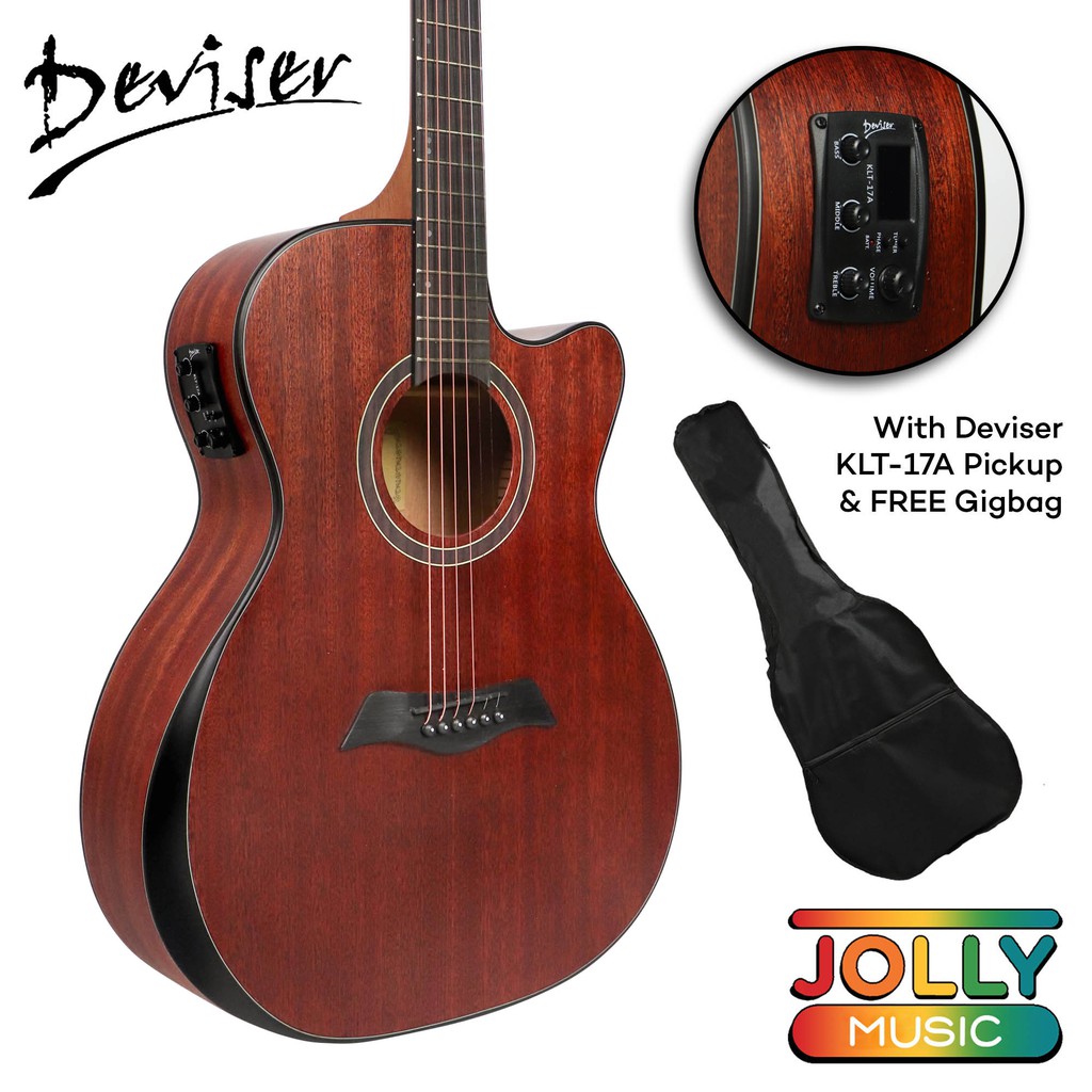Deviser LS-550 EQ Acoustic-Electric Guitar w/ Beveled Armrest (All ...