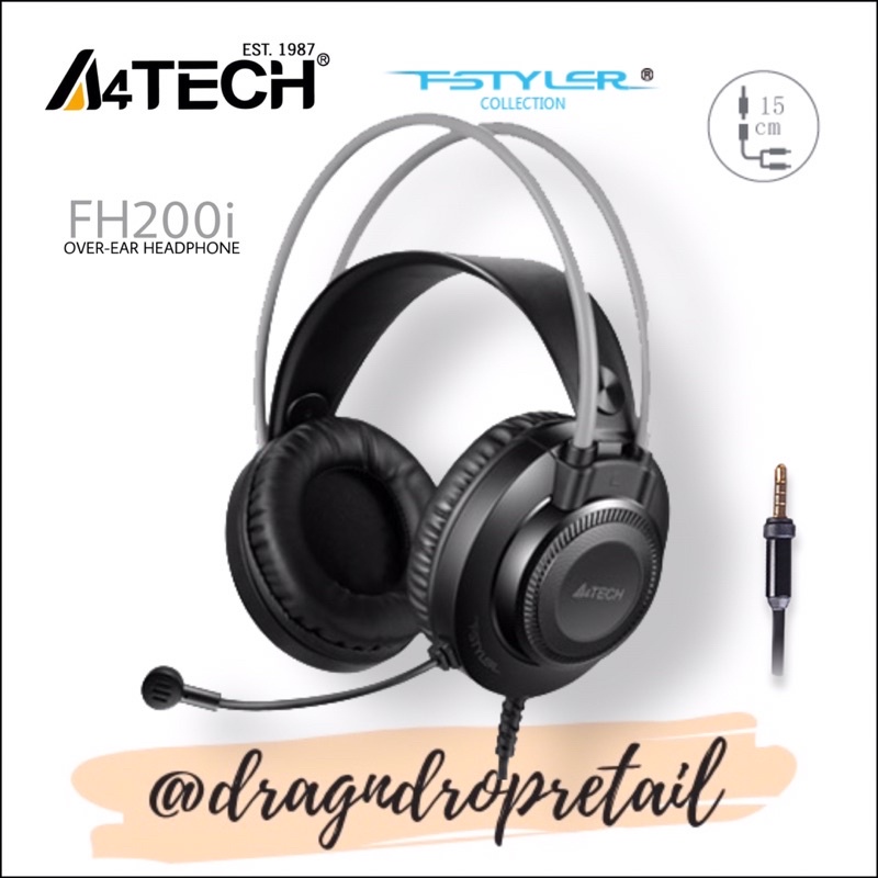 A4TECH FSTYLER FH200i Conference 3.5mm jack Over-Ear Headphone Headset ...