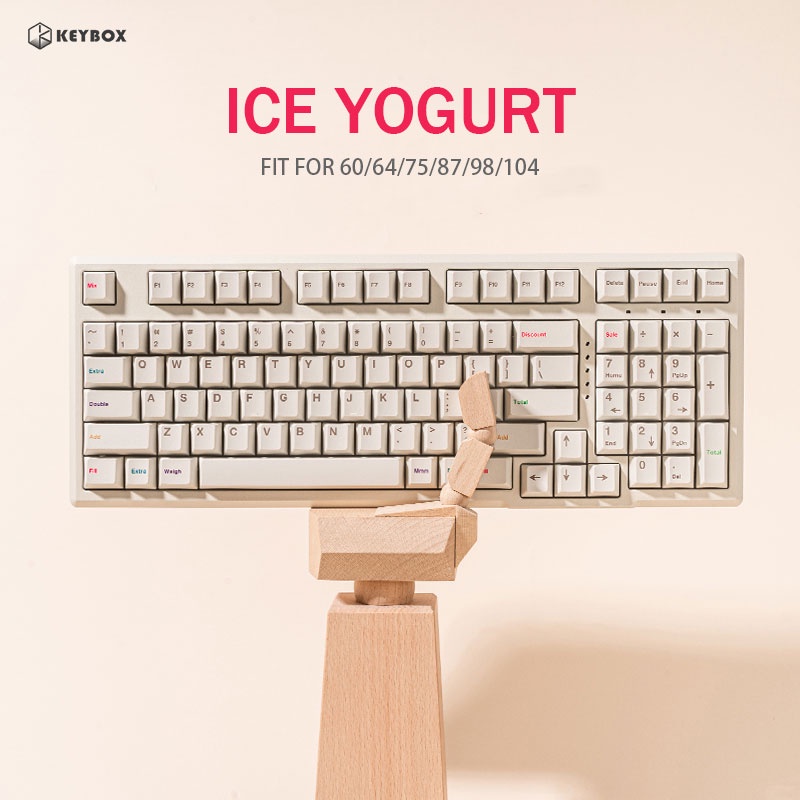 Keybox DYE SUB PBT Ice Yogurt Keycaps Cherry Profile Customized ...