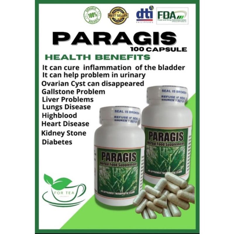 BUY1 TAKE 1 PARAGIS FOOD SUPPLEMENT ORIGINAL 100PCS 500MG Men&Women ...