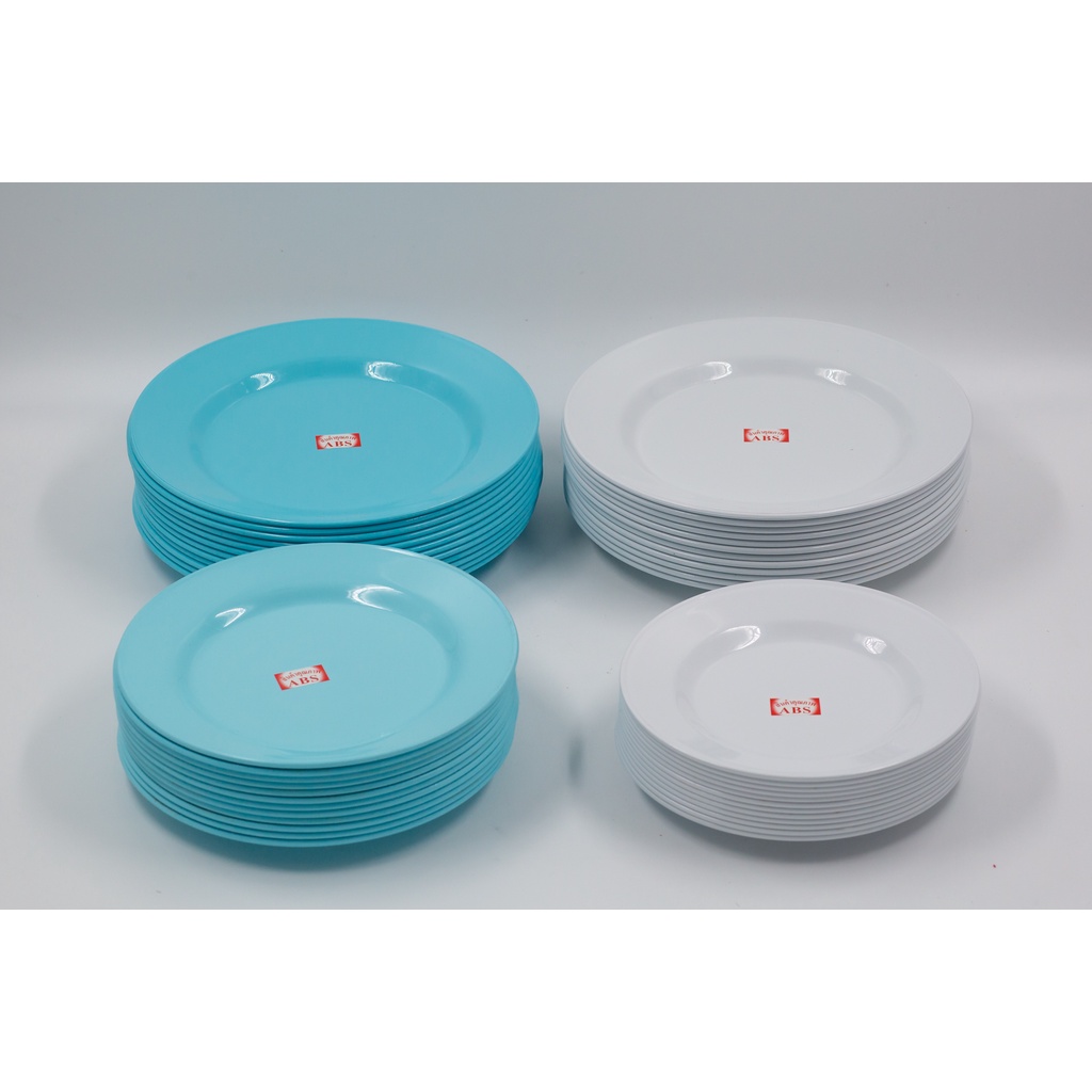 Plastic Rice Plate Deep Shallow Shape (12 Leaves) 6-9 Inches (White ...