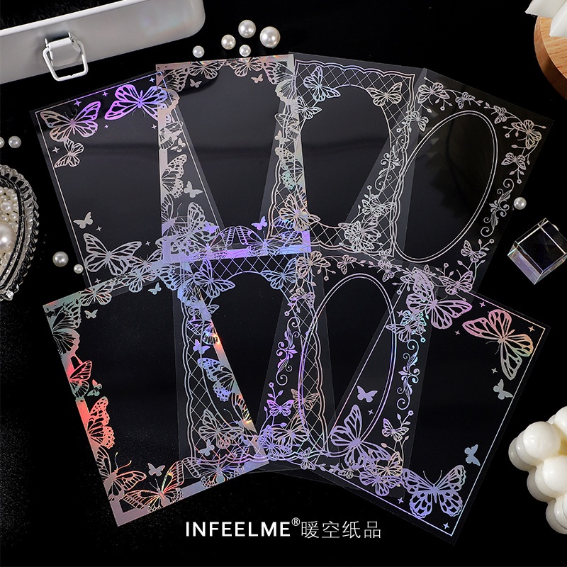 8 Pcs/pack Transparent Vintage Frame Collage Decorative Stickers ...