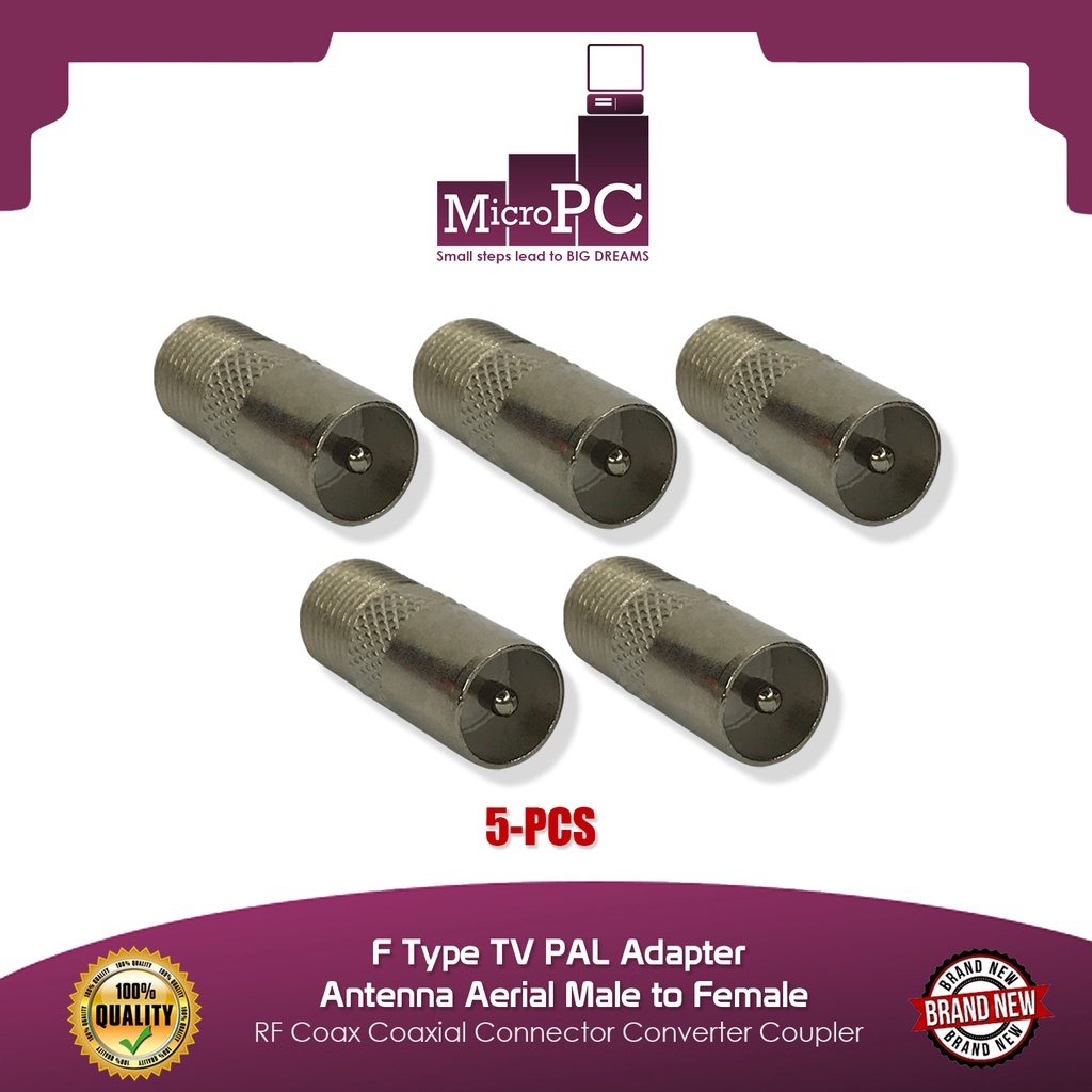 F Type TV PAL Adapter Antenna Aerial Male to Female, RF Coax Coaxial Connector Converter Coupler ...