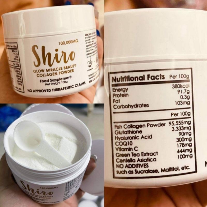 SHIRO GLOW MIRACLE BEAUTY COLLAGEN POWDER 100,000MG (with FREE SOAP ...
