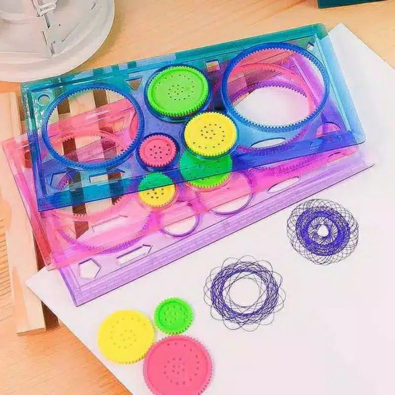 1 Set of Magic Rotary/Rotary Flower Ruler Spirograph Ruler Letter ...