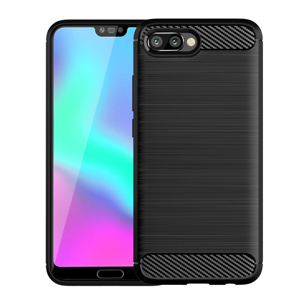 Huawei Honor 10 Casing Armor Carbon Fiber TPU Soft Silicone Back Cover ...