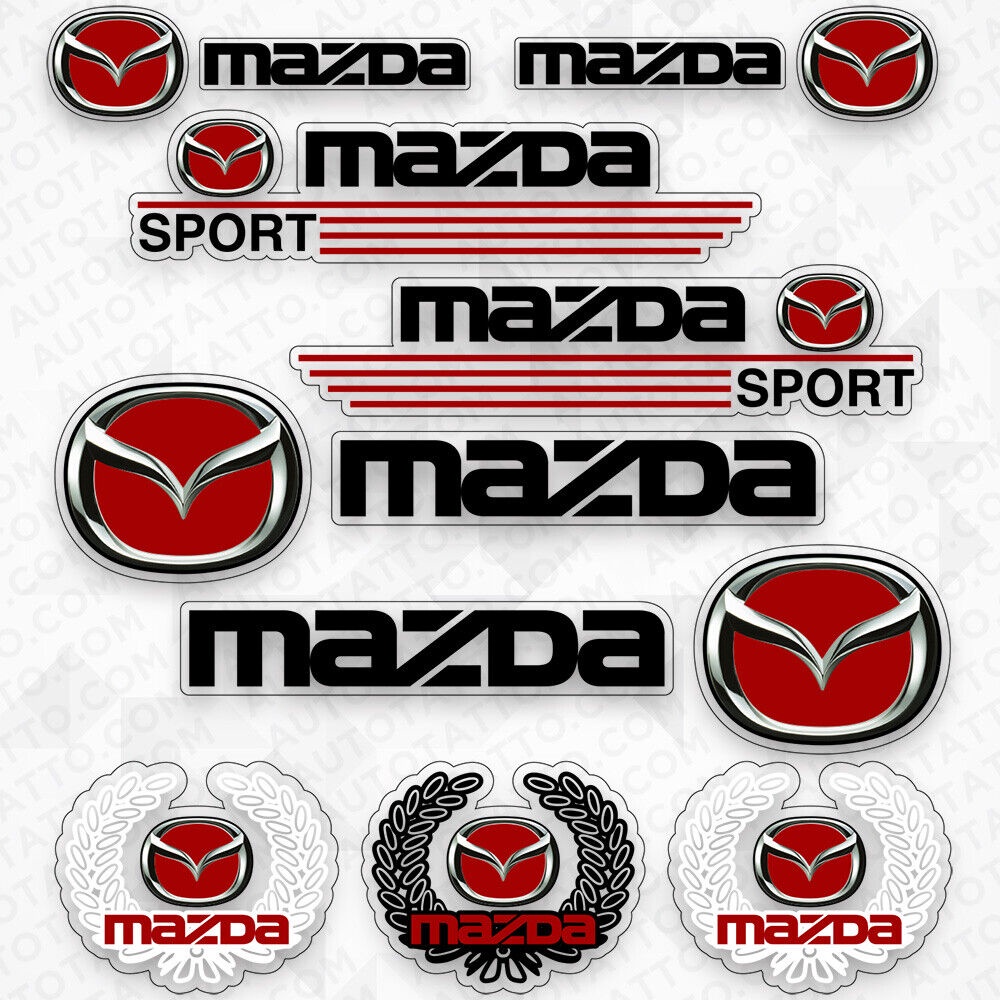 For Mazda Motor Sport Car Logo Sticker Vinyl Decal Stripes Logo ...