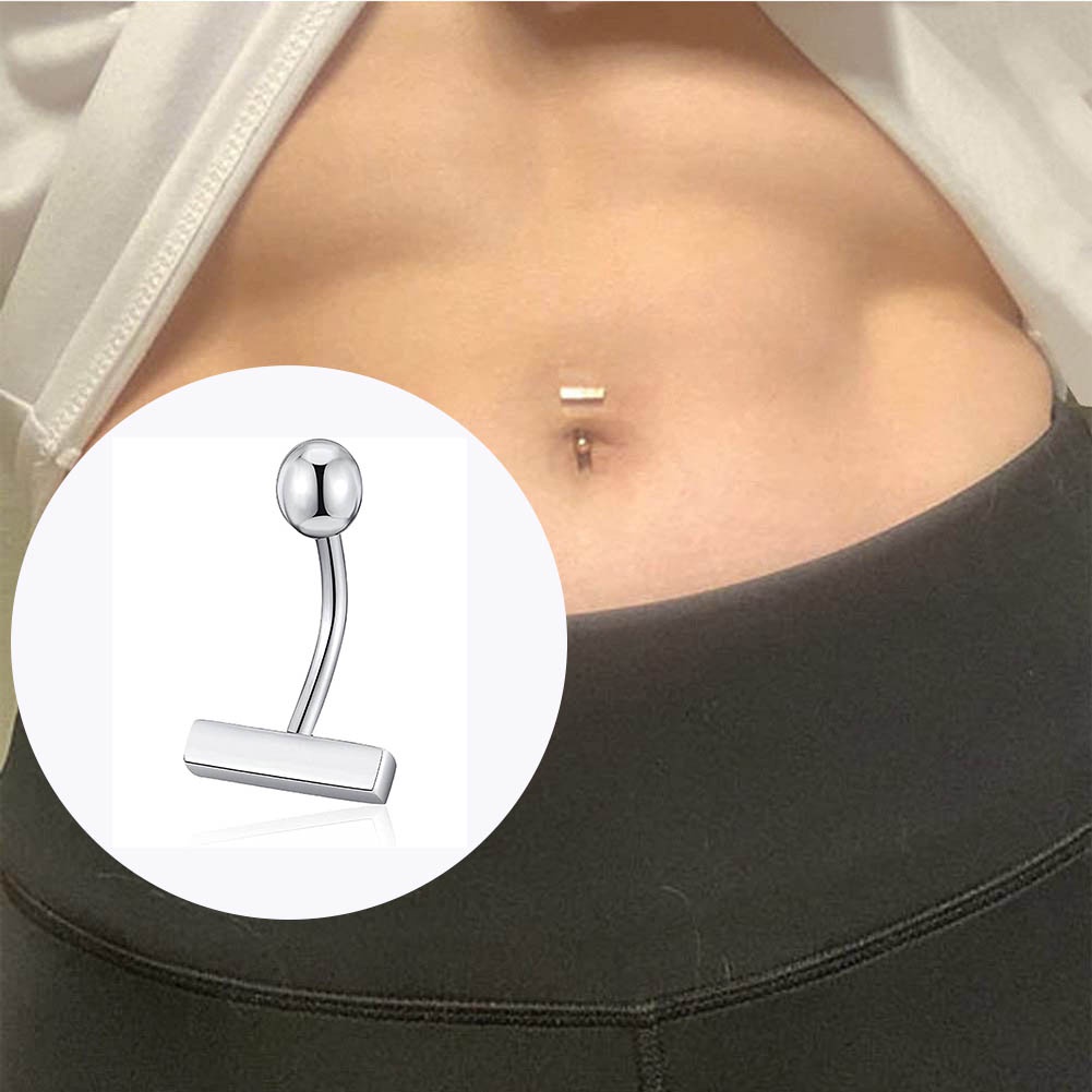1PC Stainless Steel Gold Silver Button Rings Drop Dangle Body Belly ...