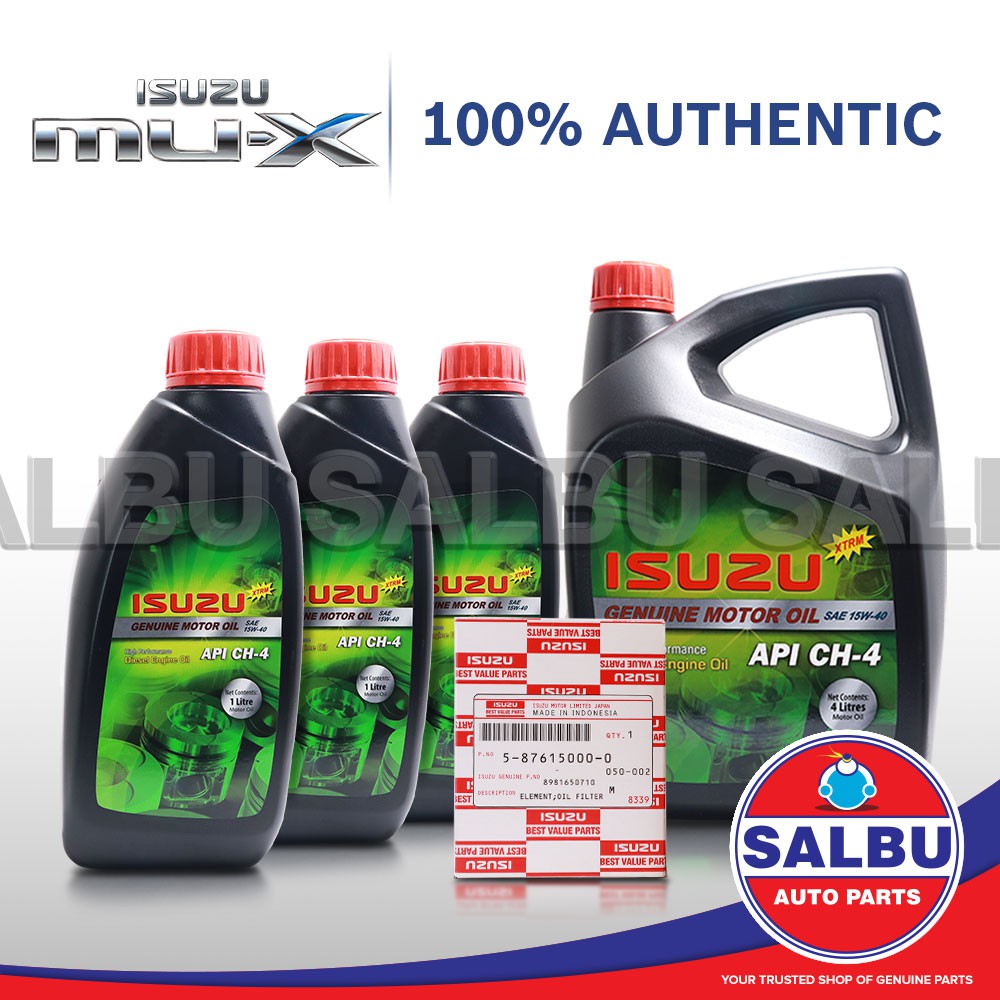 ISUZU OIL CHANGE BUNDLE FOR MUX 2014-2017 7L XTRM SAE 15W-40 AND OIL ...