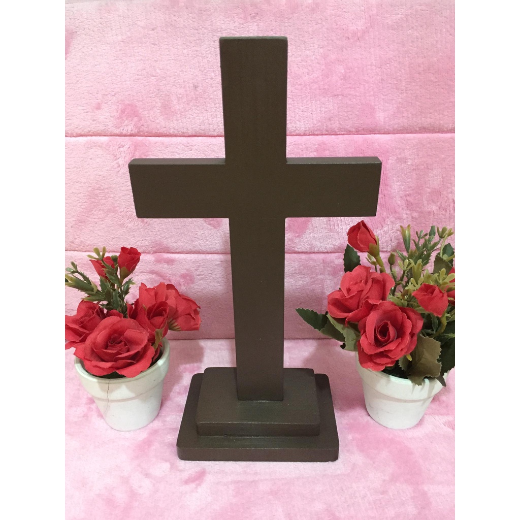 NEW ARRIVAL /NEW DESIGN CRUCIFIX WOODEN CROSS STAND (26 CM / 10 INCHES ...