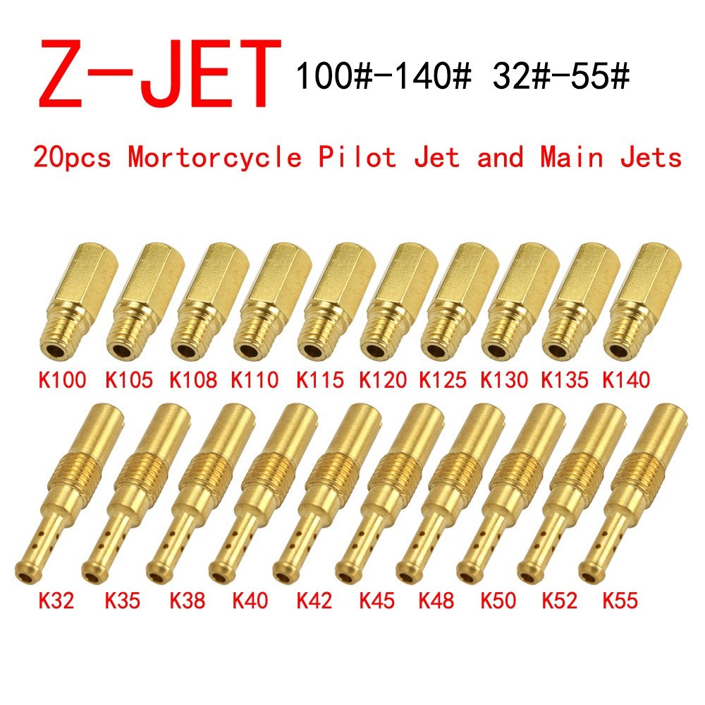 20Pcs Set Mortorcycle Slow/Pilot Jet Scooter Main Jets For PWK PWM OKO ...