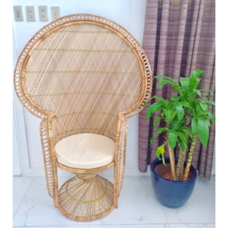 PEACOCK RATAN CHAIR with FREE foam /Rattan Chair | Shopee Philippines
