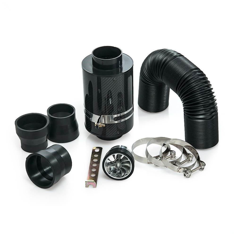 Universal Cold Feed Induction Kit & Carbon Fibre Air Intake Filter Box ...
